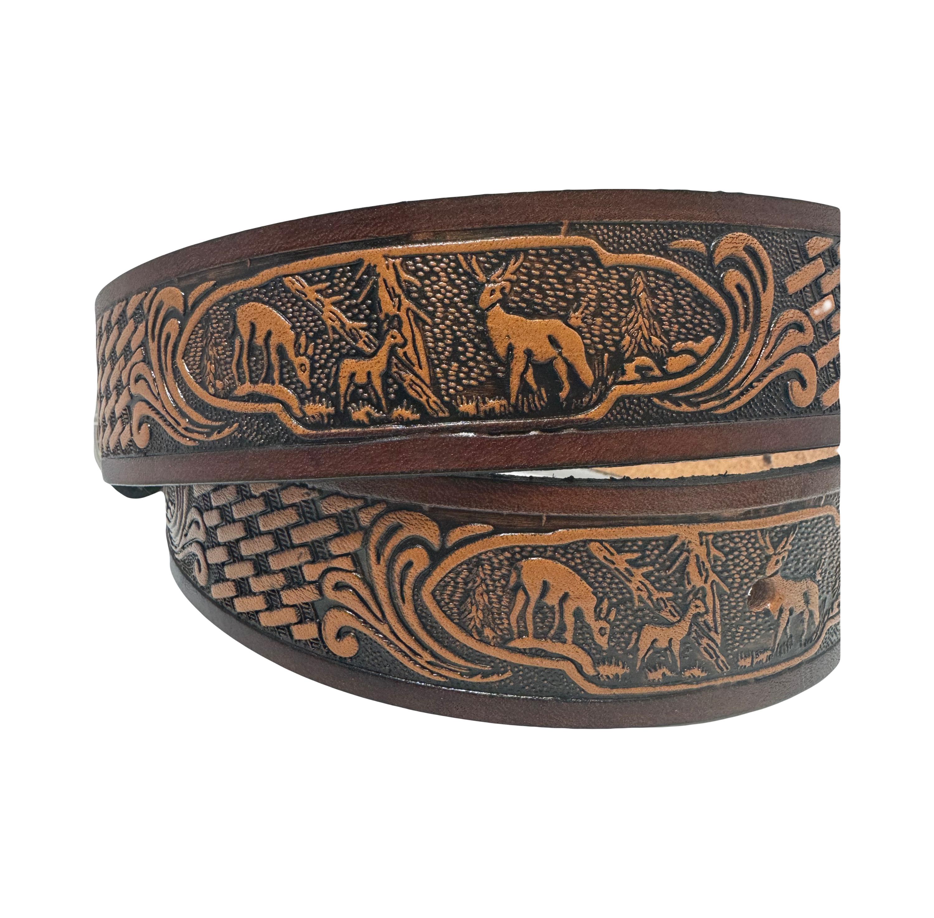 Handmade Buck Deer Leather Belt: Western Casual Workwear - Etsy