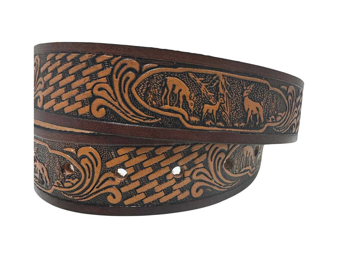 Handmade Buck Deer Leather Belt: Western Casual Workwear - Etsy