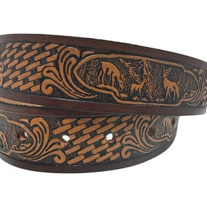 Handmade Buck Deer Leather Belt: Western Casual Workwear - Etsy