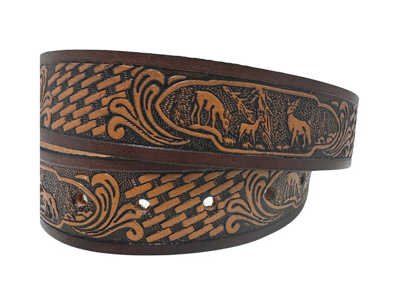 Handmade Buck Deer Leather Belt: Western Casual Workwear - Etsy