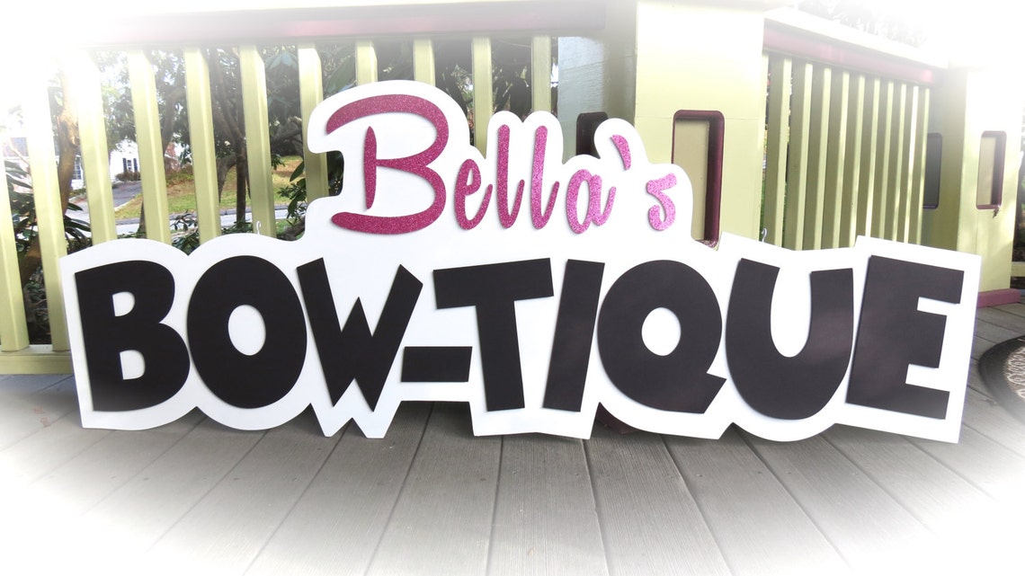 Wood Bow-tique Event and Cake Table Signage - Etsy