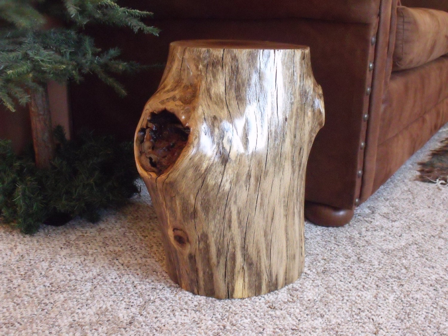 Live Edge Stump Table Oak Stump Table Rustic Table Stump Stool Log ...