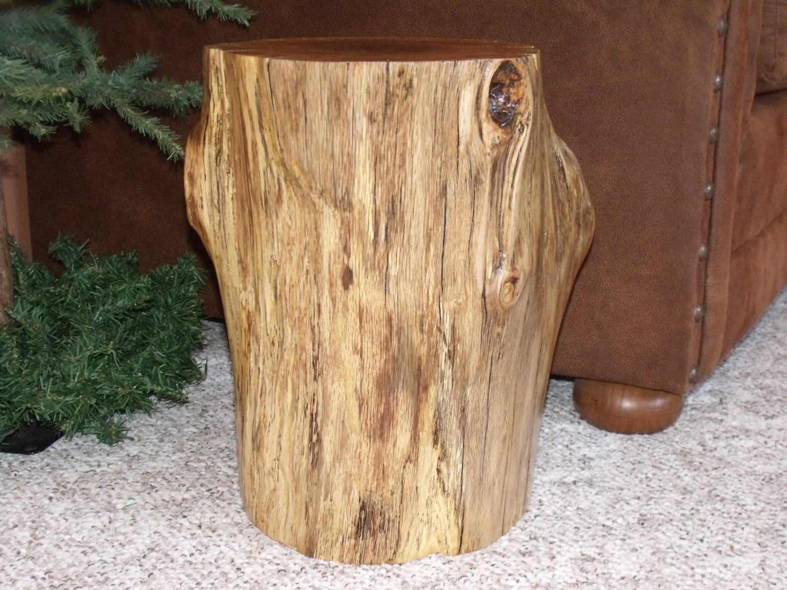 Live Edge Stump Table Oak Stump Table Rustic Table Stump Stool Log ...