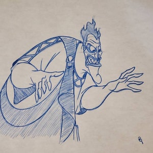 Disney Hercules Hades Drawing-sketch-animation-signed | Etsy