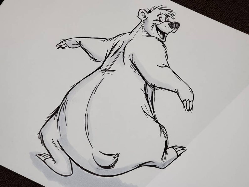 Disney The Jungle Book Baloo drawing character sketch | Etsy