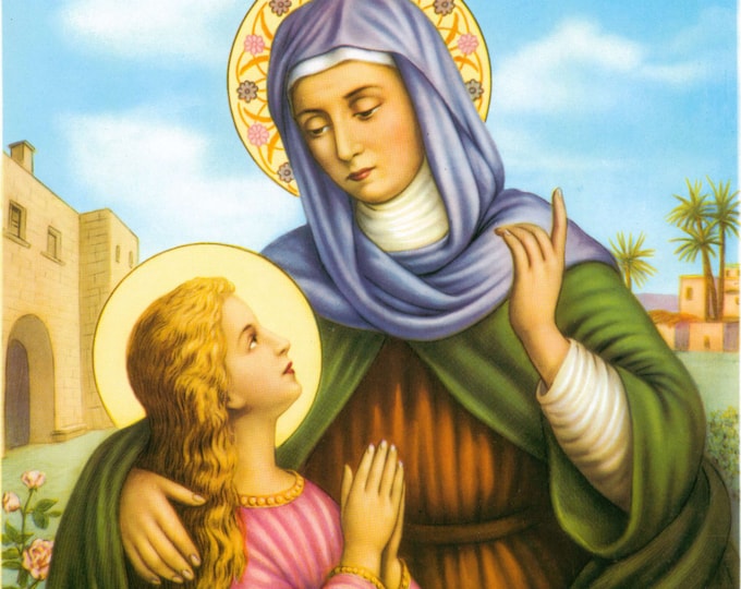 Saint Anne With the Blessed Virgin Mary Catholic Art Print Picture 7 1/ ...