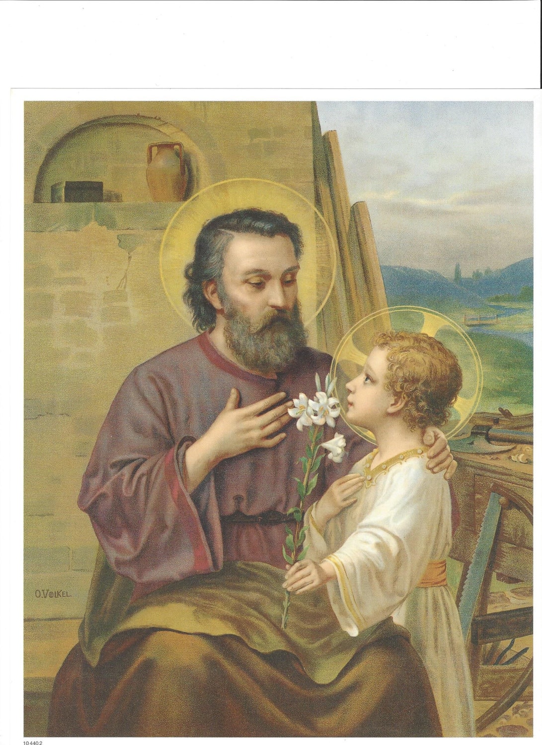 Saint Joseph With the Holy Child Jesus Picture Catholic Art Print - 8 ...
