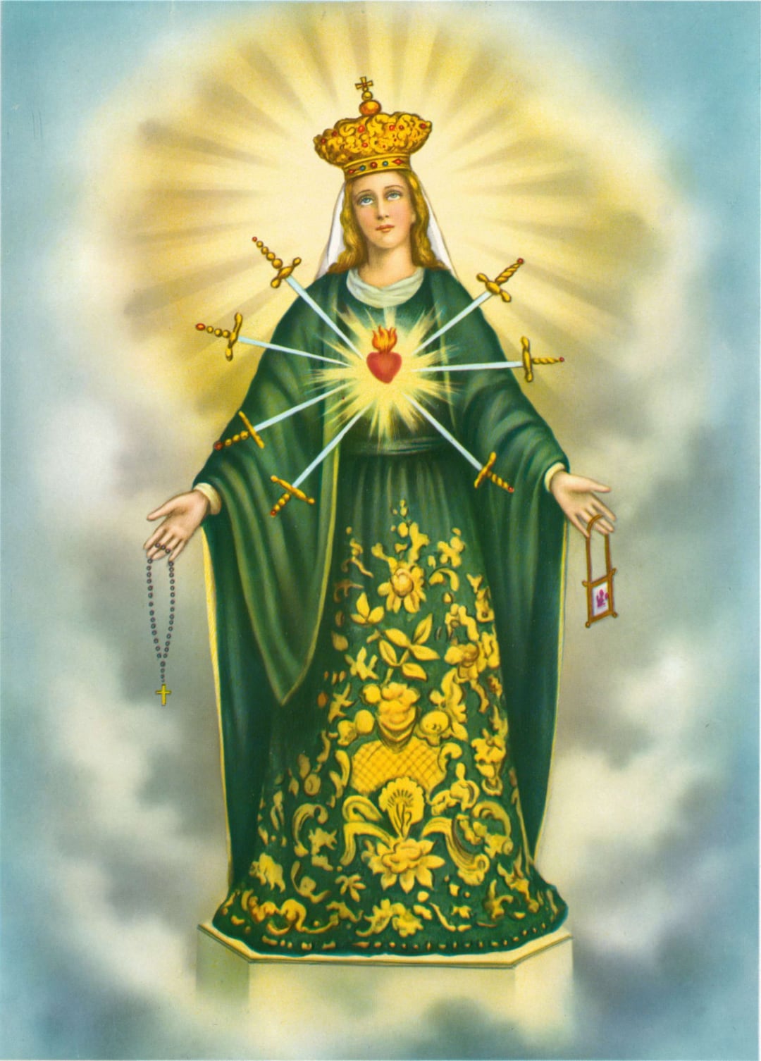 Our Lady of Sorrows Seven Dolors of Mary Religious Art Print Picture ...