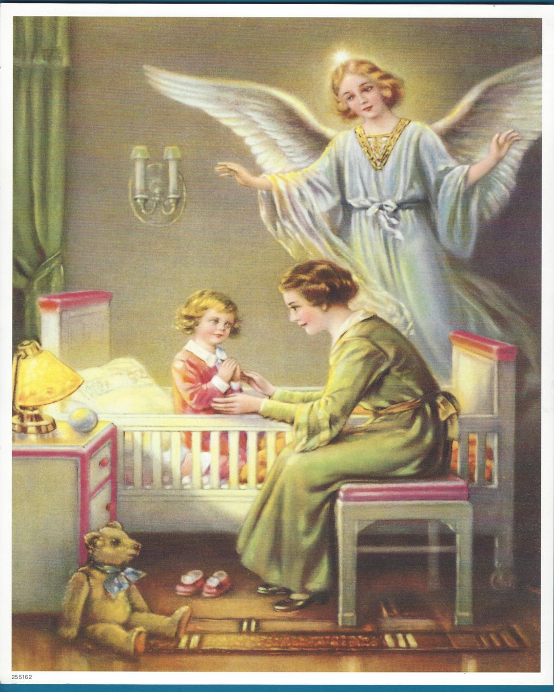 Guardian Angel With Praying Girl Religious Catholic Picture Print - 8 ...