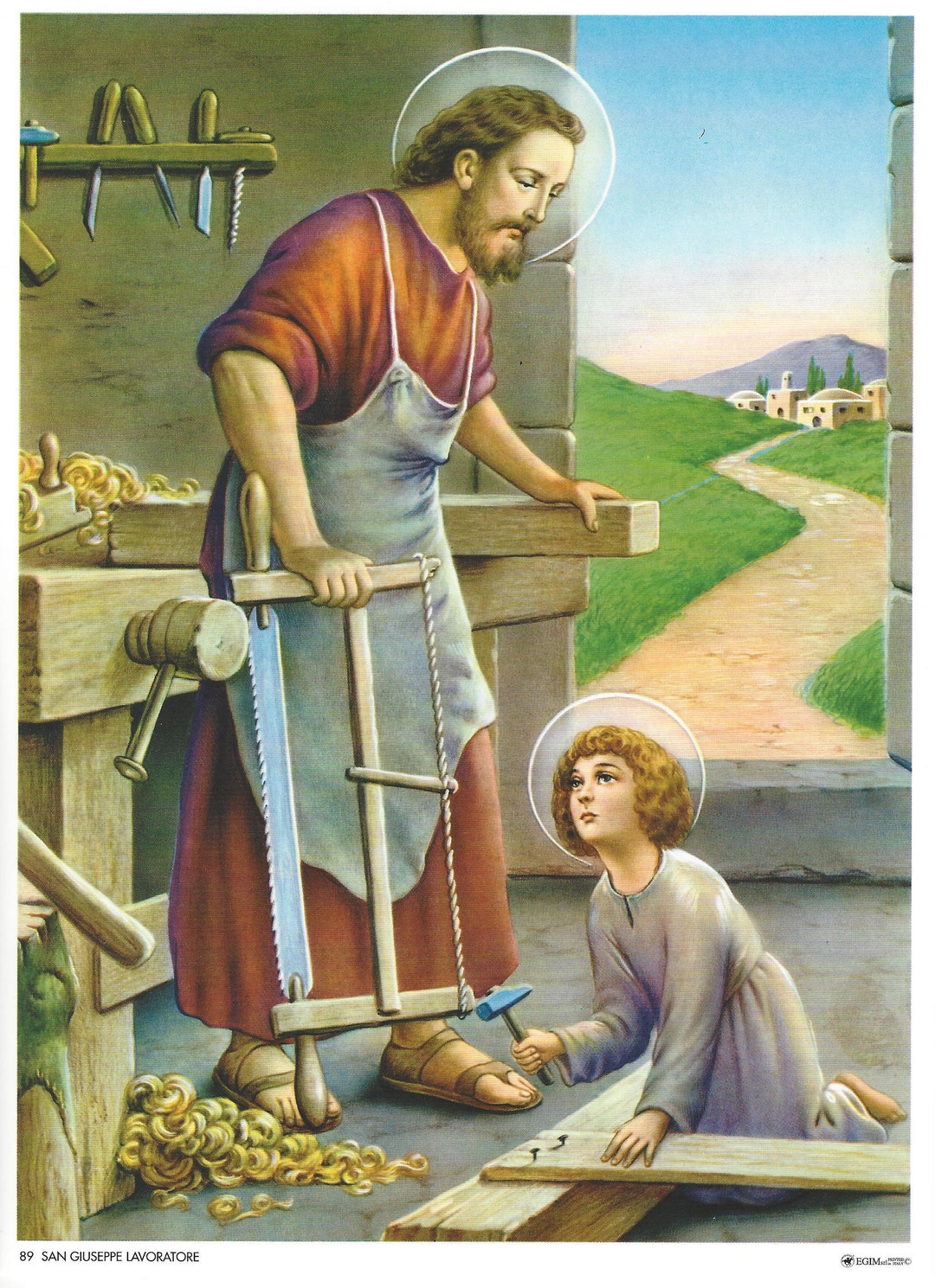 Saint Joseph the Carpenter With the Child Jesus Catholic Art Print ...