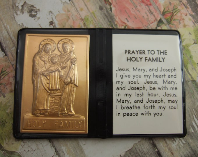 Holy Family Pocket Prayer Folder Catholic Shrine With Metal Picture - Etsy