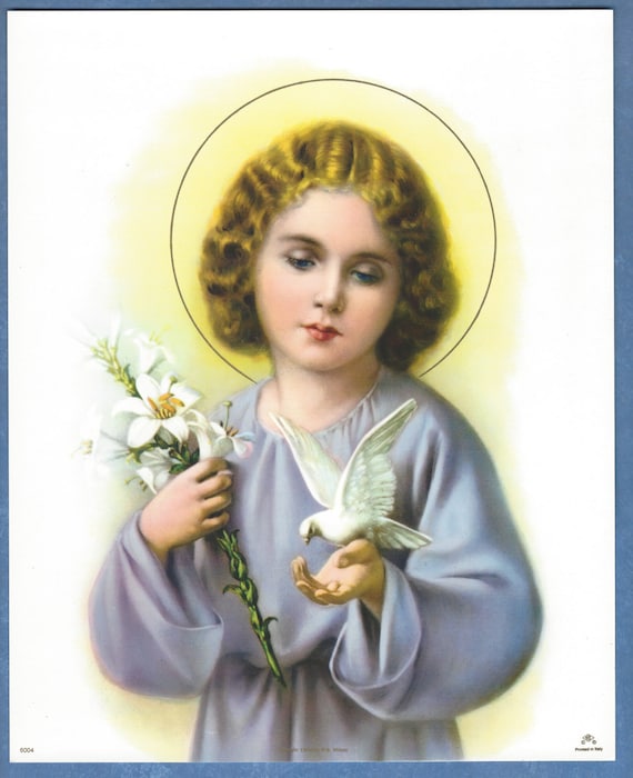 Holy Child Jesus With a Dove Religious Picture Print 8 | Etsy