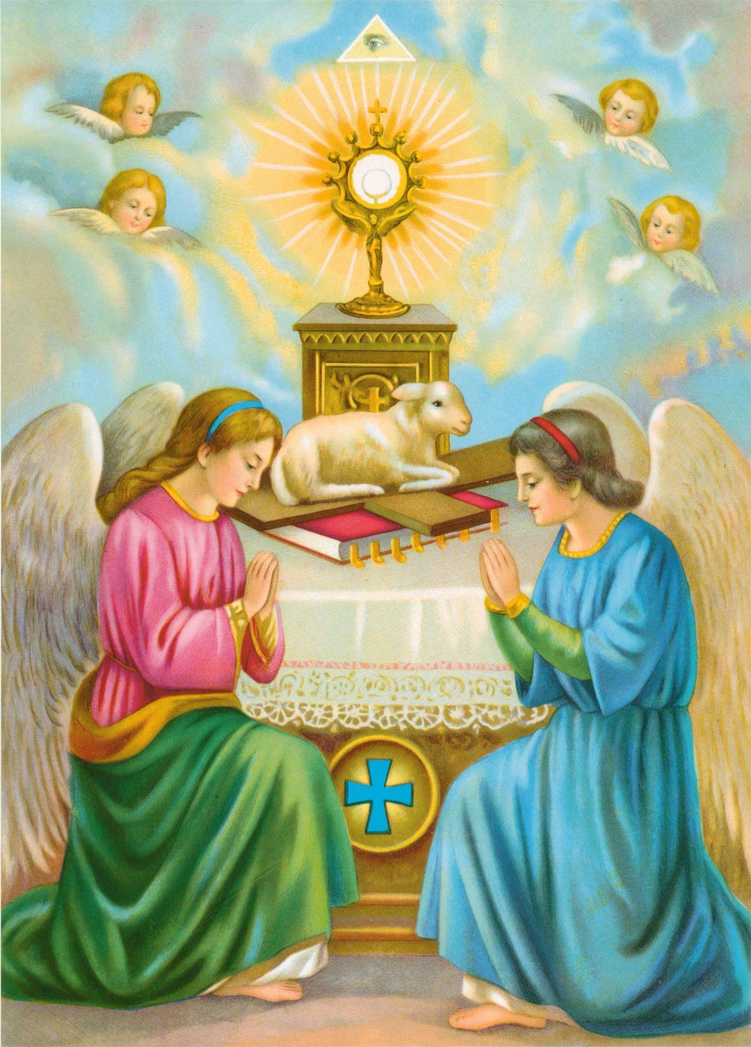 Catholic Print Picture ANGELS ADORING MONSTRANCE Altar - Etsy