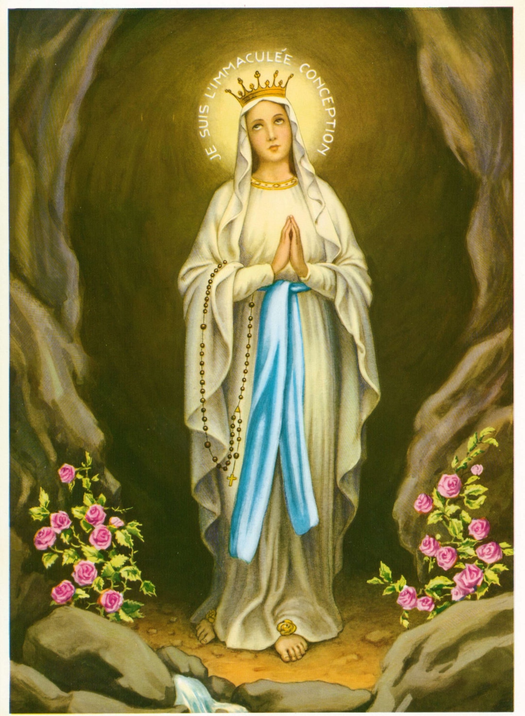 Our Lady of Lourdes Blessed Virgin Mary Religious Art Print Picture - 7 ...