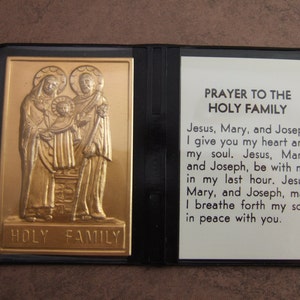 Holy Family Pocket Prayer Folder Catholic Shrine With Metal Picture - Etsy