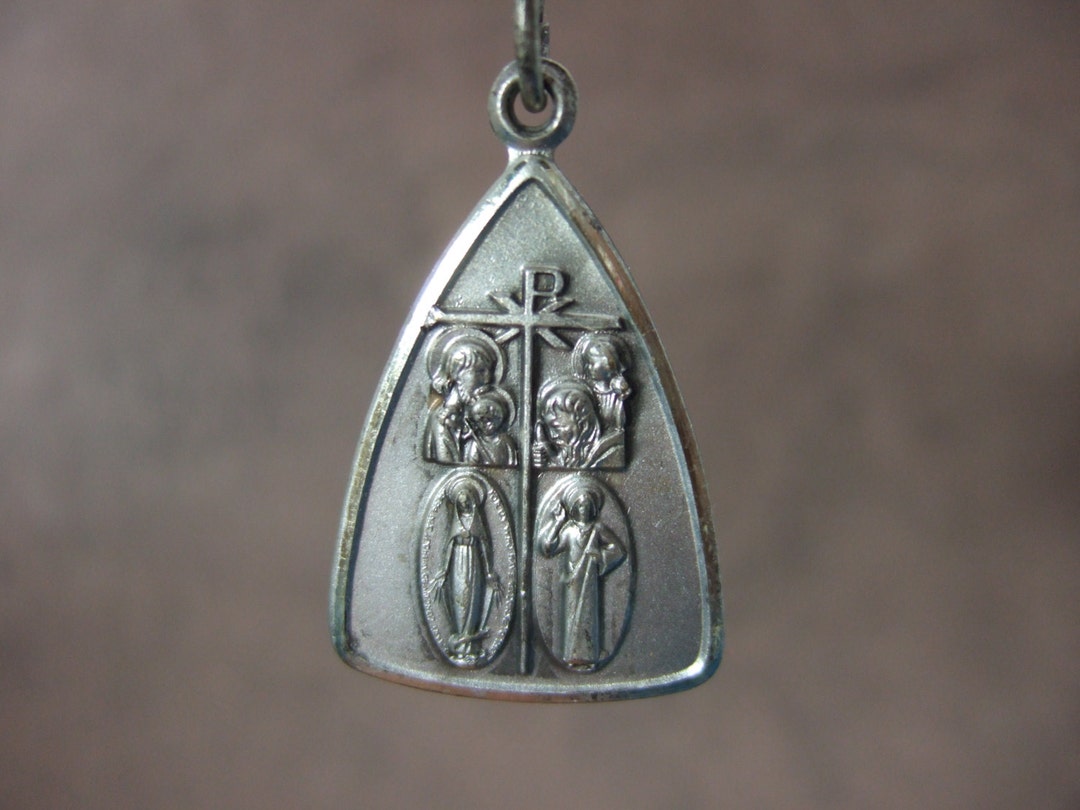 Vintage 4 Way Scapular Catholic Pendant Medal Art Deco Style 34x22mm ...
