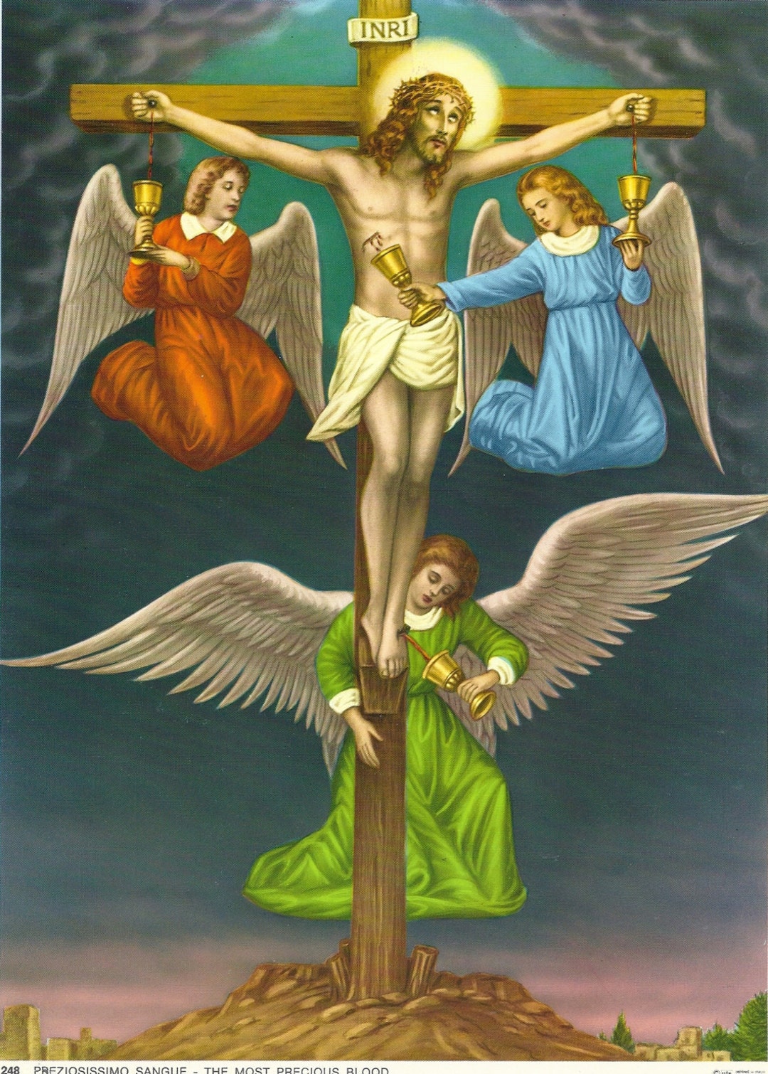 Crucifixion With Angels Collecting Jesus Precious Blood Unique ...