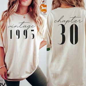 Classic 1995 Shirts for Women, Vintage 30th Birthday Year Number Tshirt ...