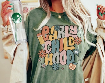 Retro Early Childhood Shirt, Daycare Teacher Shirt for First Day of ...