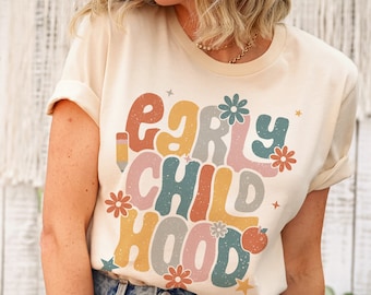 Retro Early Childhood Shirt, Daycare Teacher Shirt for First Day of ...