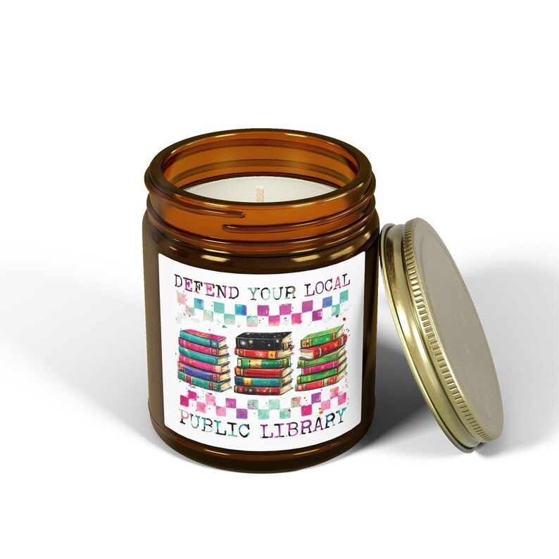 Defend Your Local Public Library Wax Candle, Custom Book Lover Scented ...