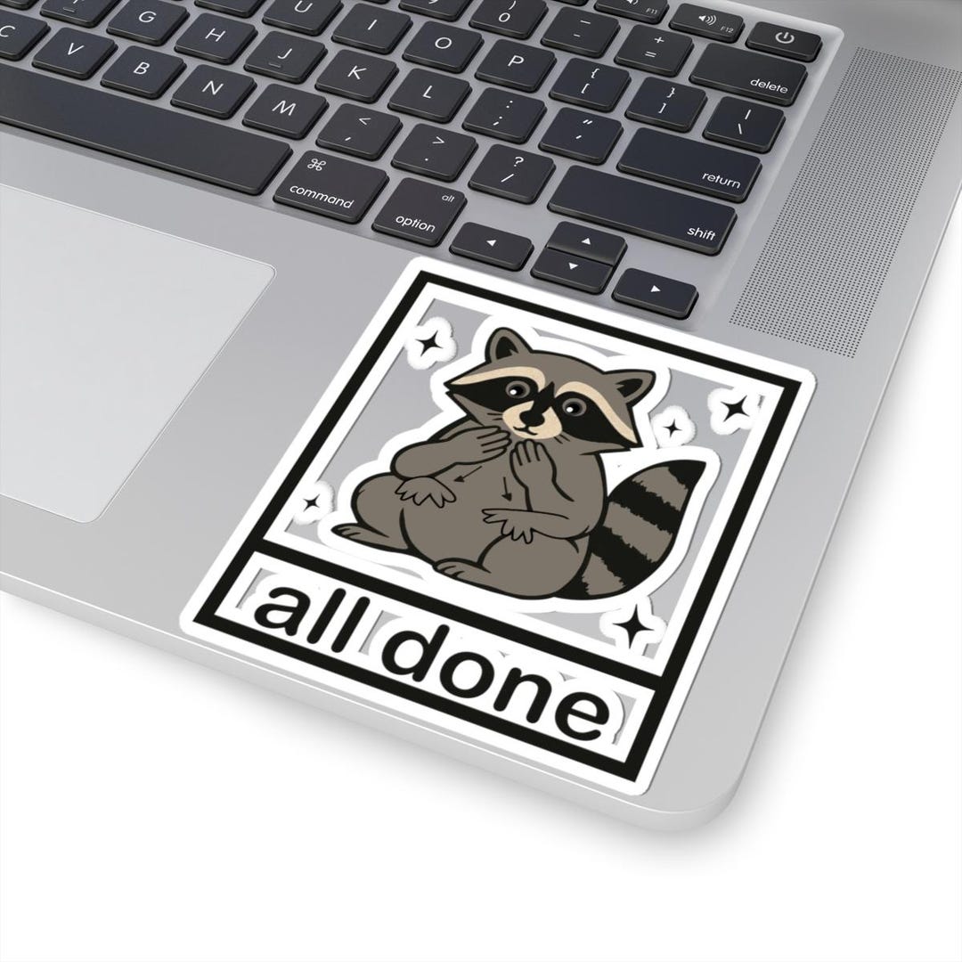 Sign Language Sticker, Feral Raccoon Sticker, Speech Therapy Sticker ...
