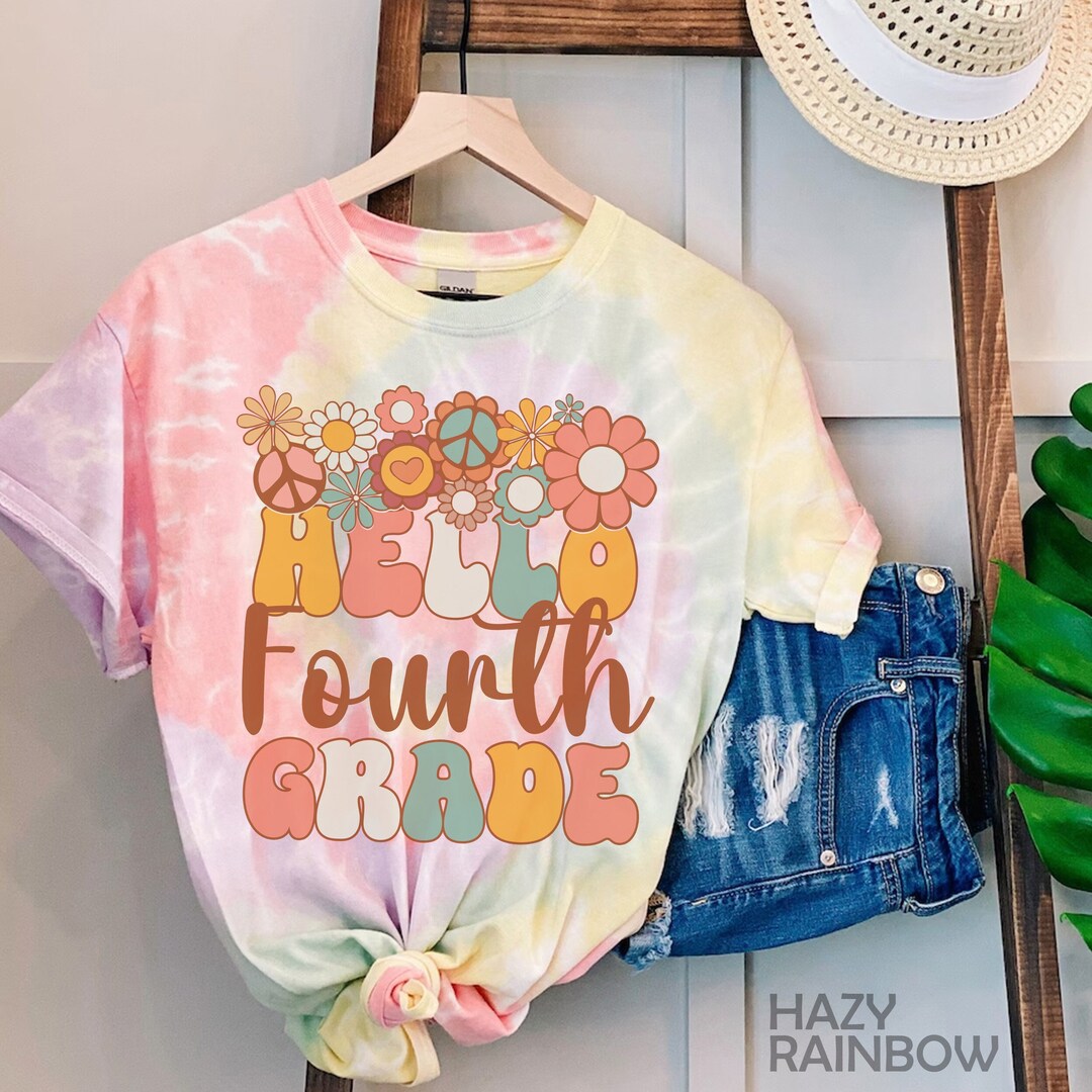 Retro Fourth Grade Teacher Shirt, 4th Grade Teacher Shirt for First Day ...