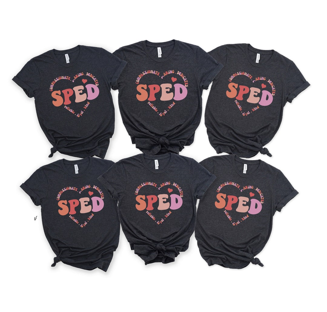 Matching Special Education Teacher Valentines Day Shirts, Groovy SPED ...