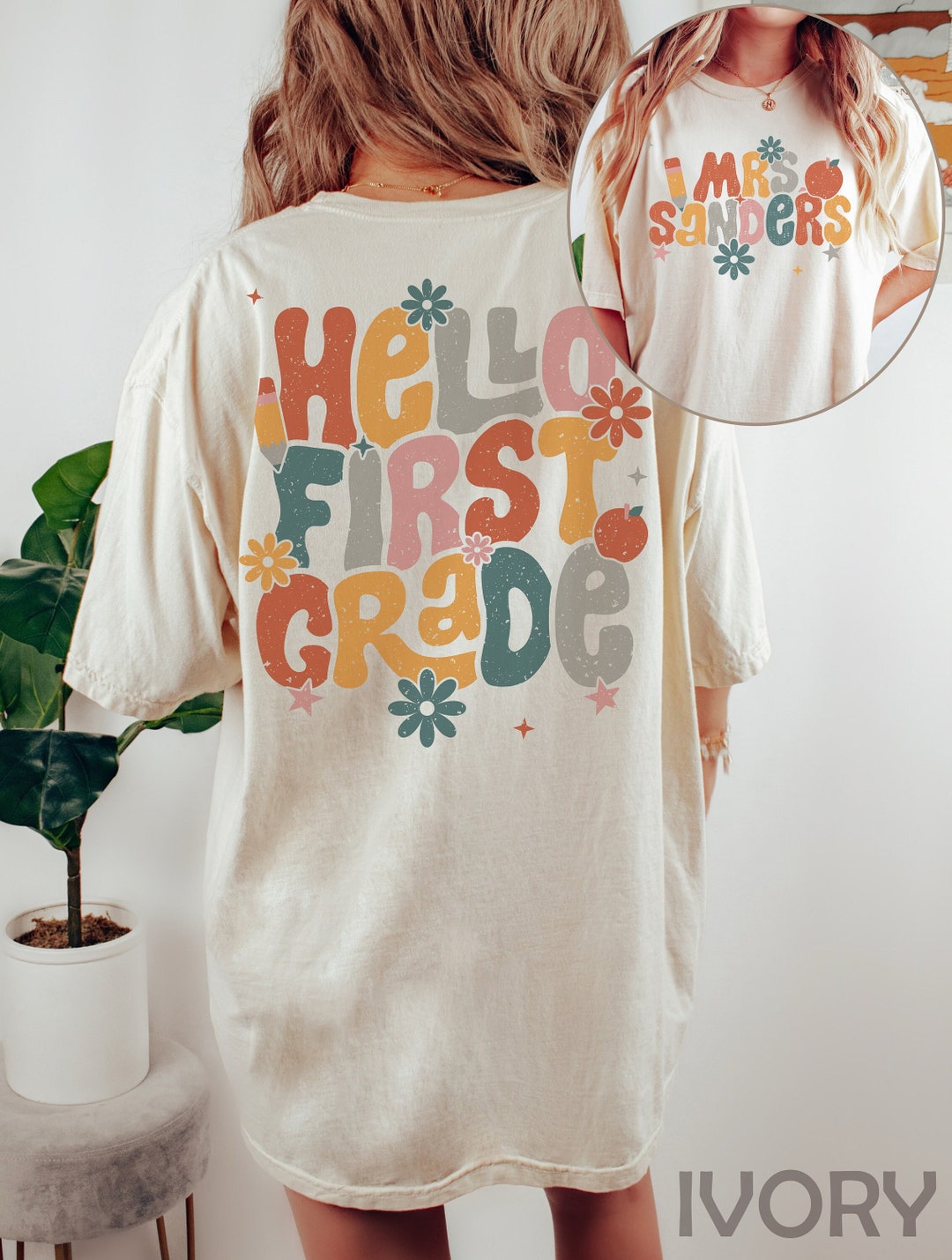 Personalized First Grade Teacher Shirt, Happy First Day of School Shirt ...