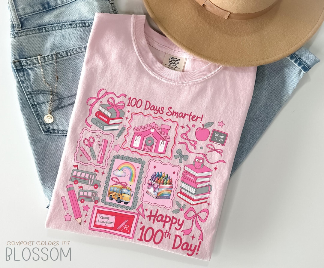 100 Days of School PNG Design Sublimation DTF, Coquette 100th Day of ...