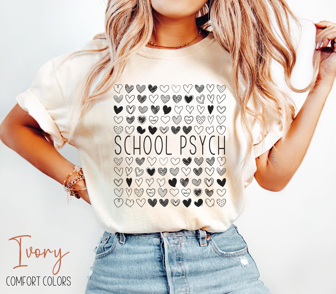 Retro School Psych Shirt, Pink School Psychologist Heart Tshirt, First ...