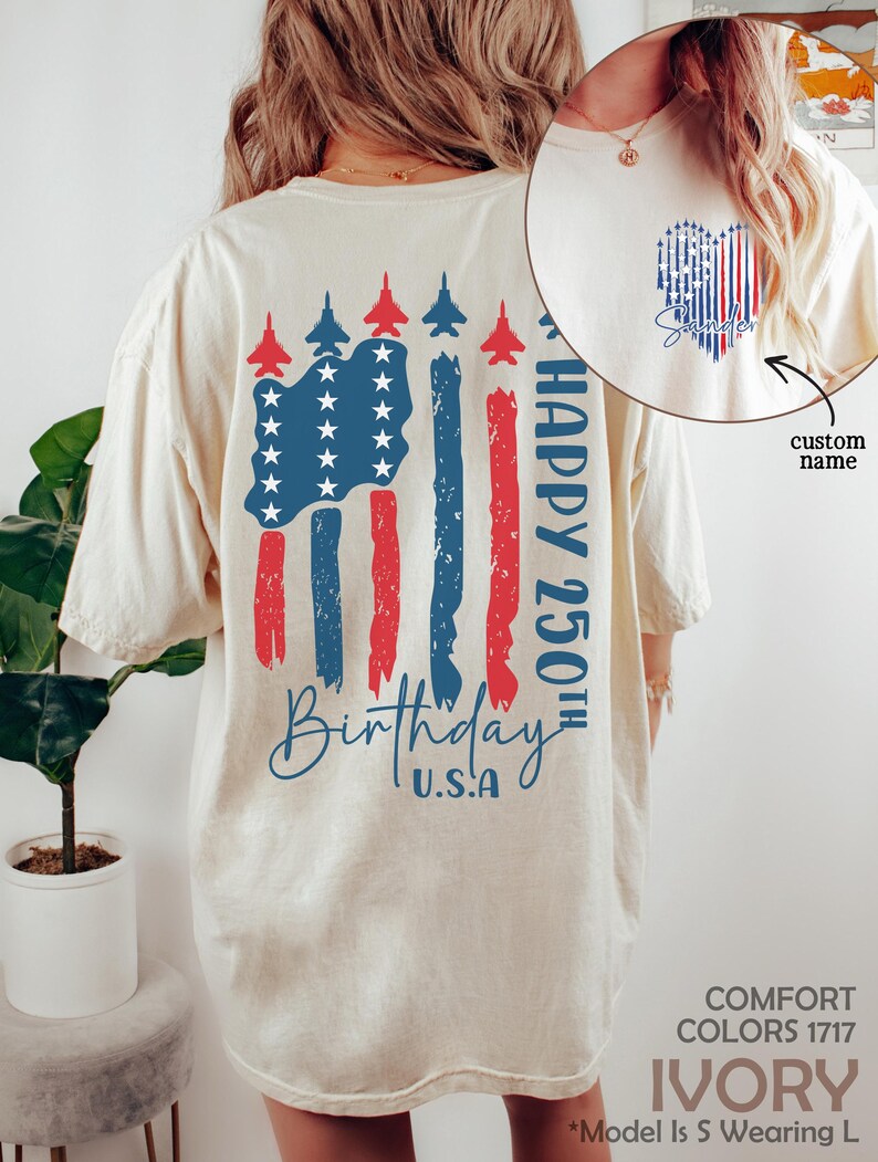 Comfort Colors® Custom USA 250th Birthday Shirt, 1776-2026 Independence ...