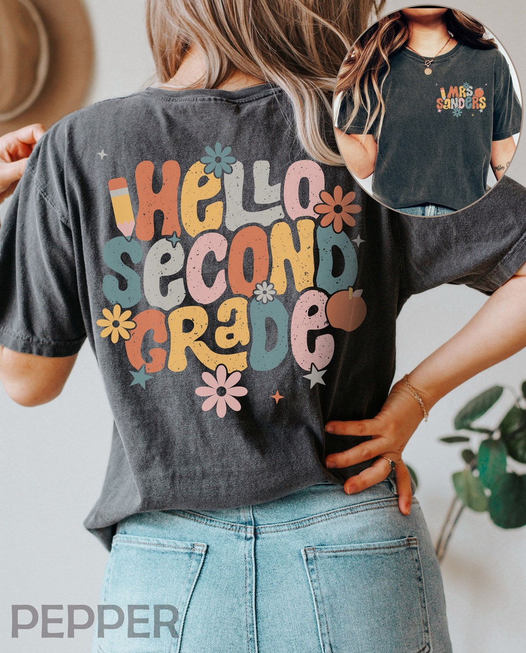 Personalized Second Grade Teacher Shirt, Happy First Day of School ...
