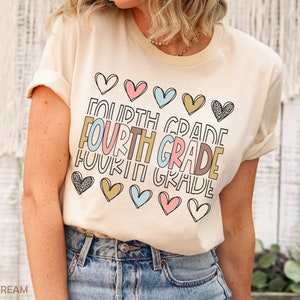 Retro Fourth Grade Teacher Shirt, 4th Grade Teacher Shirt for First Day ...