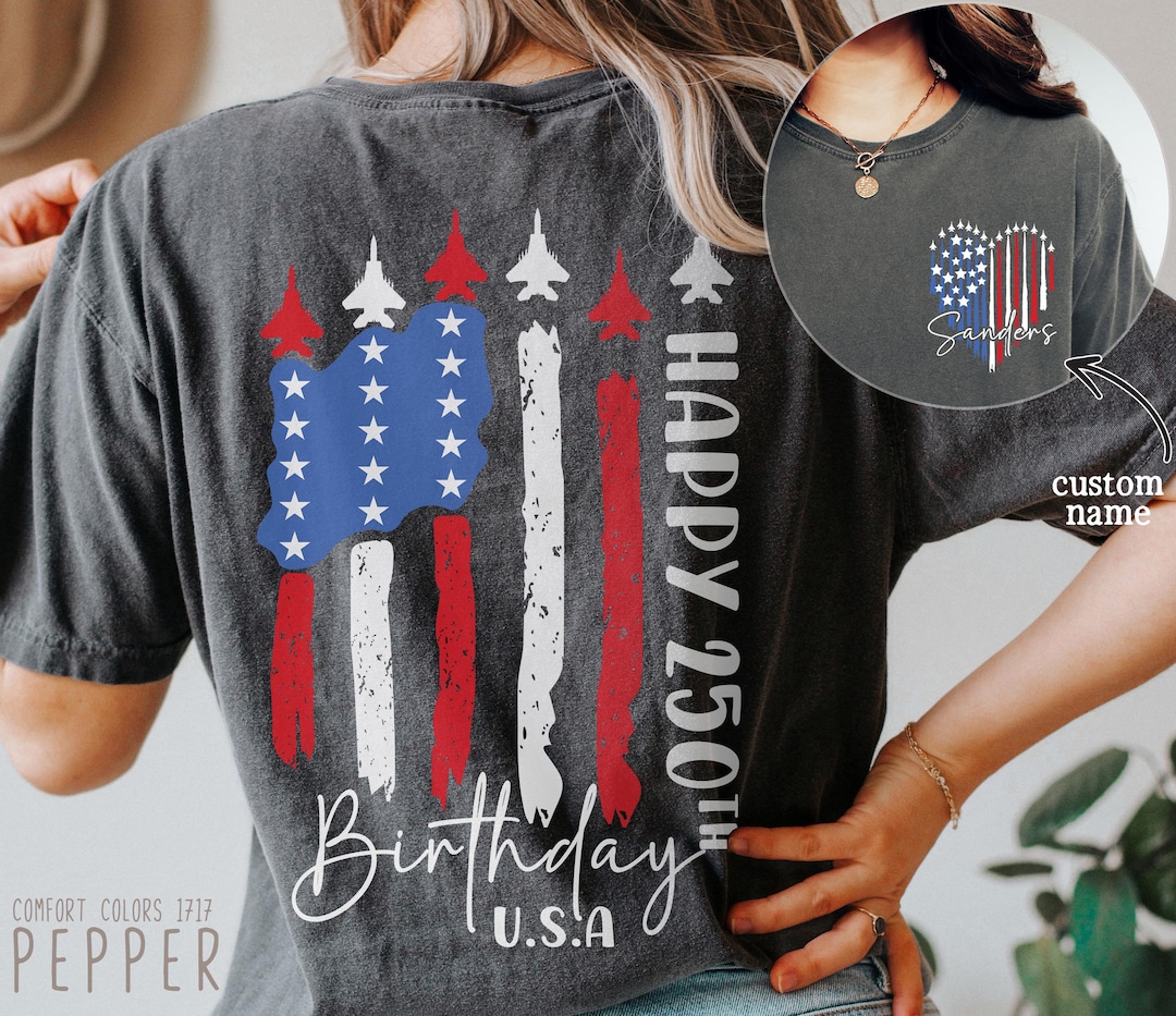 Comfort Colors® Custom USA 250th Birthday Shirt, 1776-2026 Independence ...
