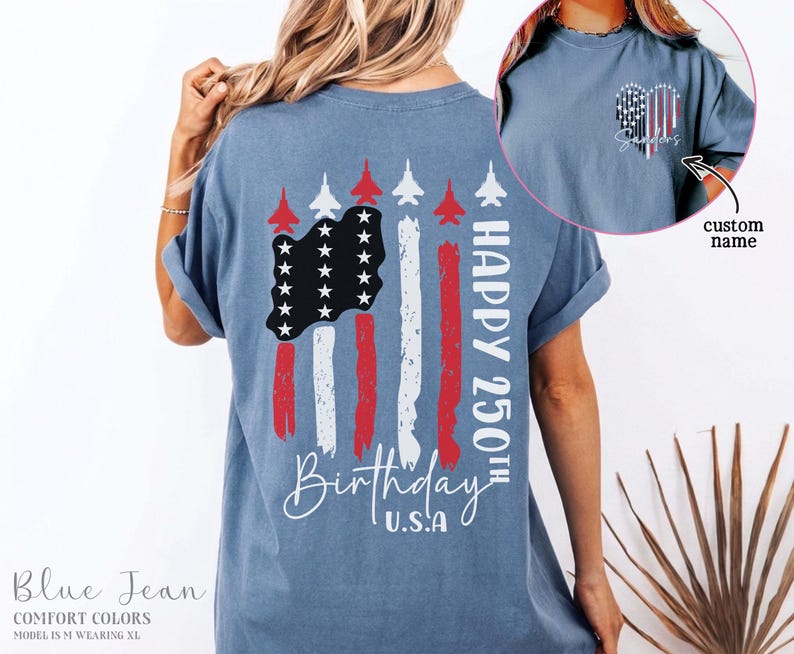 Comfort Colors® Custom USA 250th Birthday Shirt, 1776-2026 Independence ...