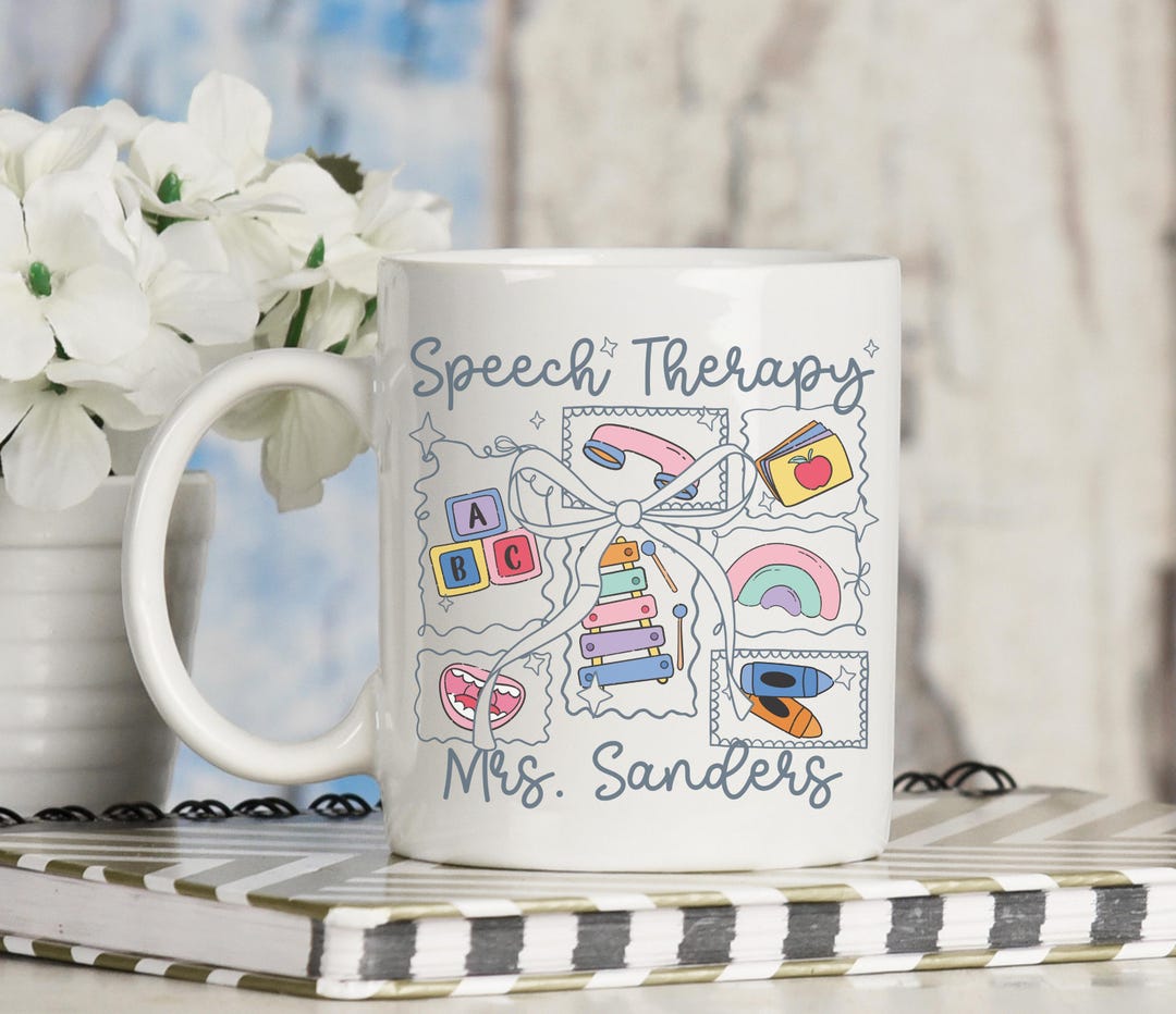 Custom Speech Therapy Mug, Personalized Speech Therapist Assistant Mug ...