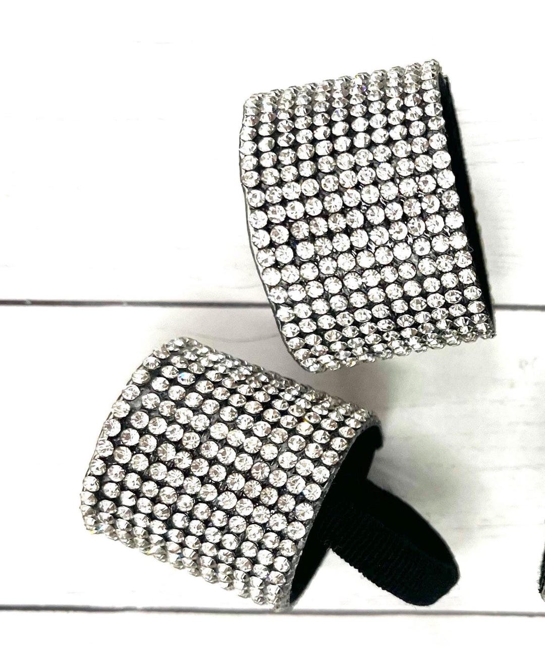 Mini Pigtail Cuff Set of 2 Ponytail Cuff Set Rhinestone Cheer Team ...