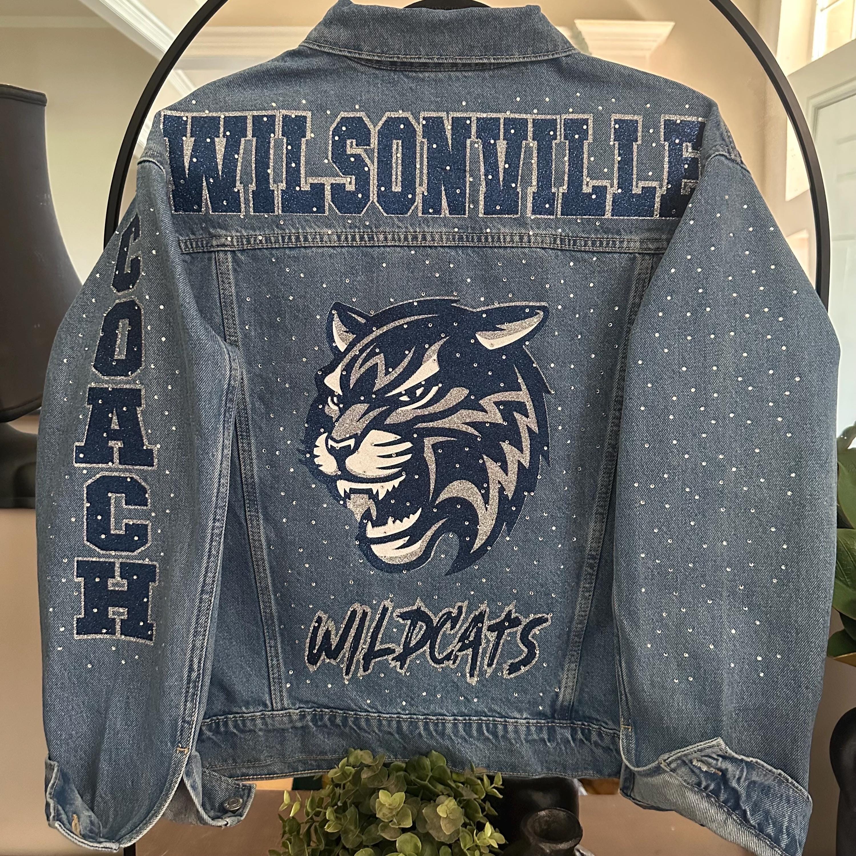 High School Cheer Jean Jacket Custom Game Day Denim Jacket Cheer Mom ...