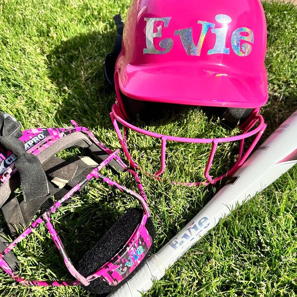 Girls Softball Helmet Decal - Etsy