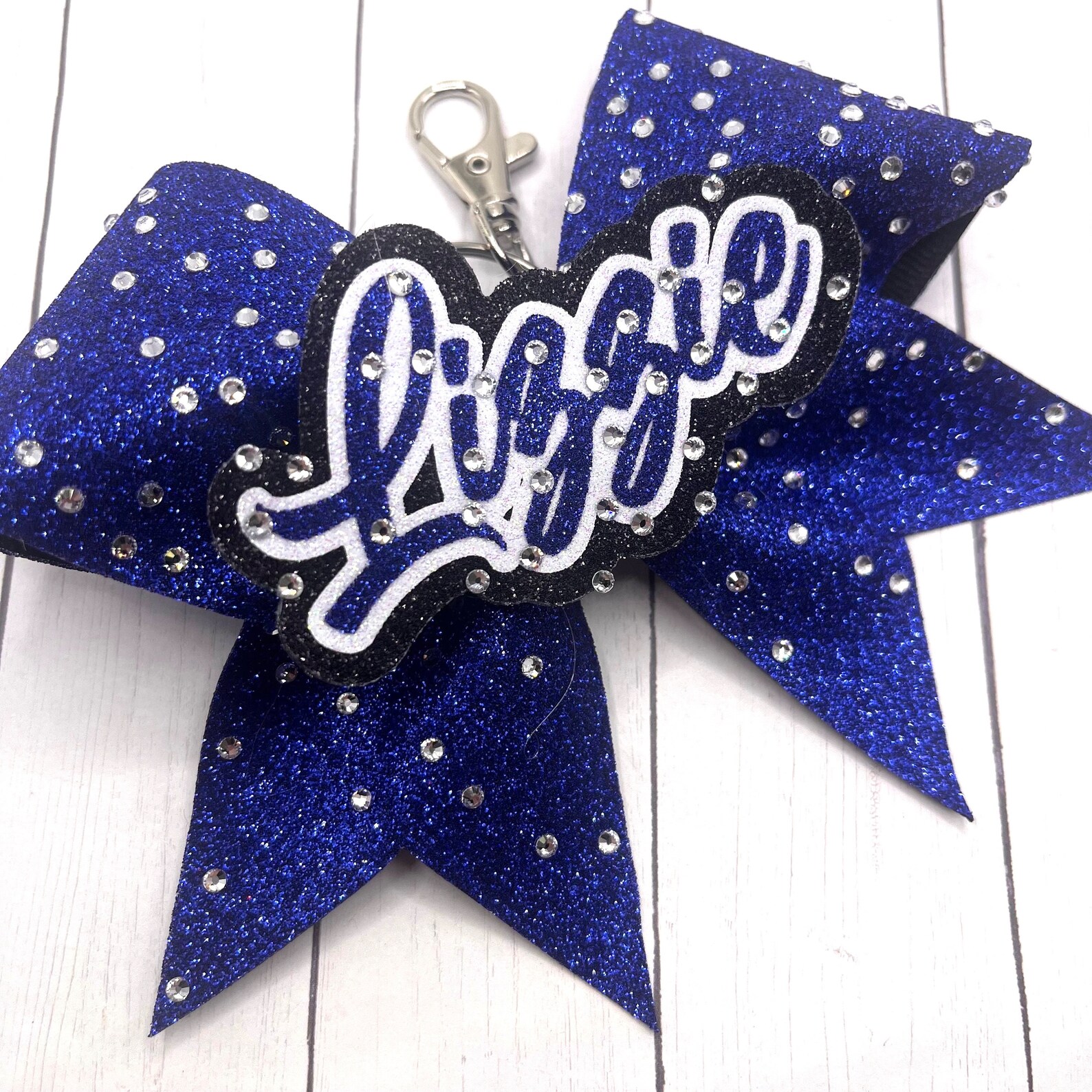 Cheer Bow Keychain With Name Bow Cheer Bag Tag Custom Cheer Gift ...