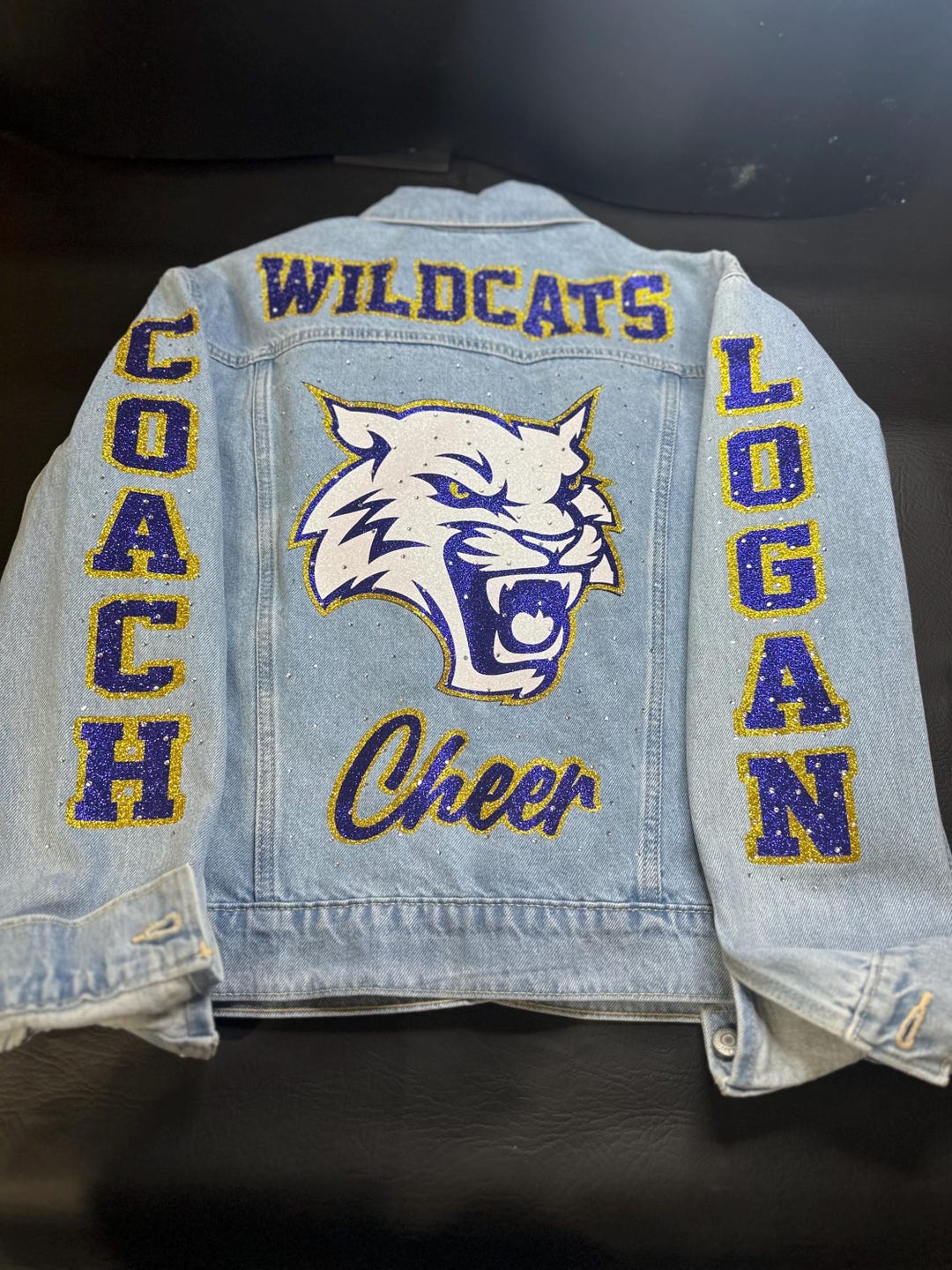 Jean Jacket Custom Game Day Denim Jacket Cheer Mom Jacket Gift for ...