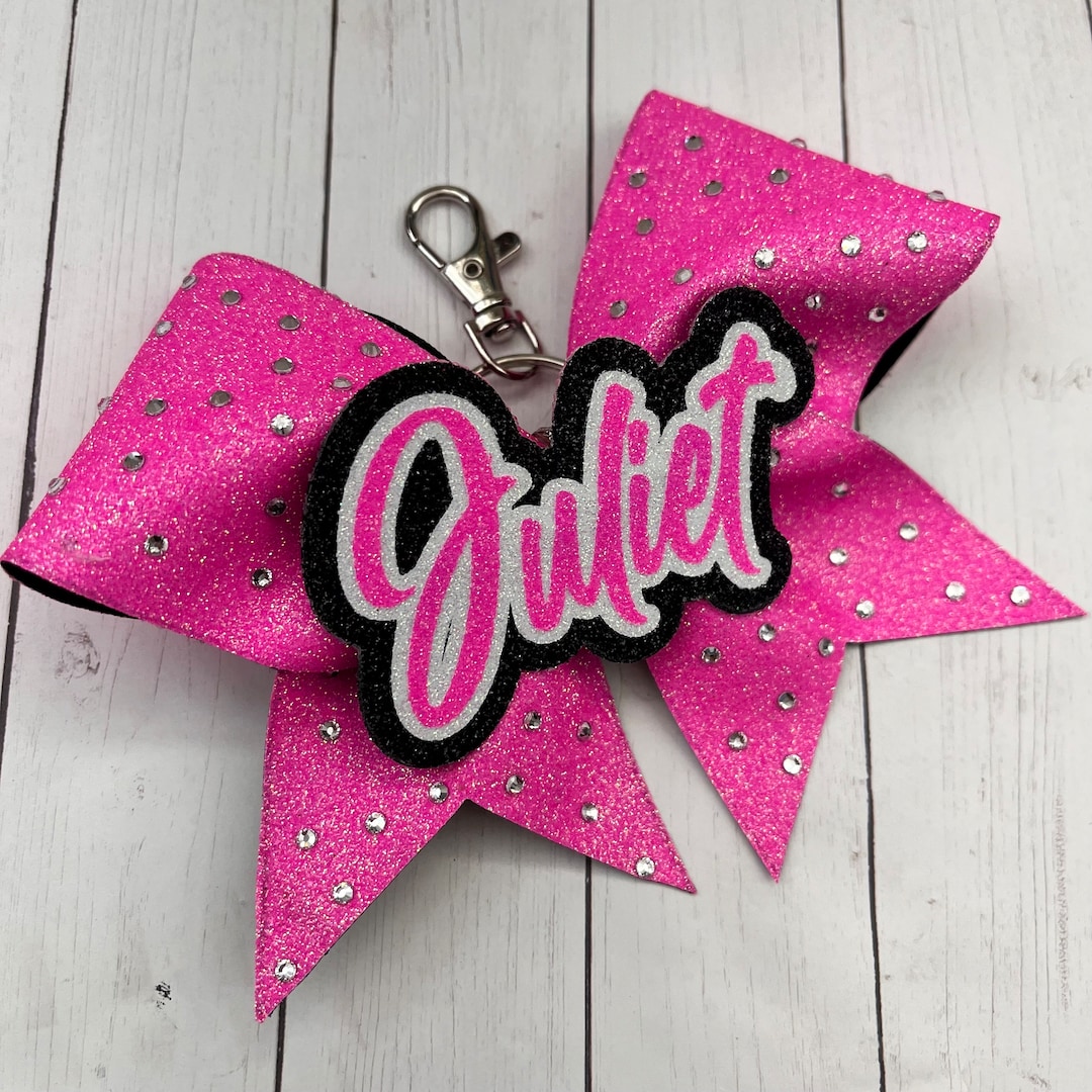 Keychain Cheer Bow Personalized Cheer Bag Tag Mini Cheer Bow With Name ...