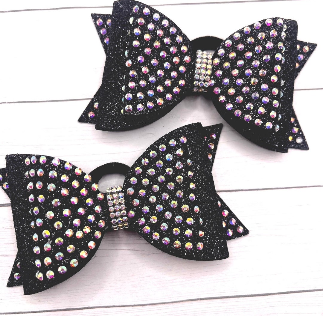 Pigtail Bow Set of 2 Pig Tail Mini Bow 3x1 Tailless Cheer Bow ...