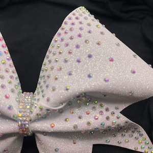 Cheer Bow Rhinestone WF White Cheerleading Bow All Star Cheer Bow ...