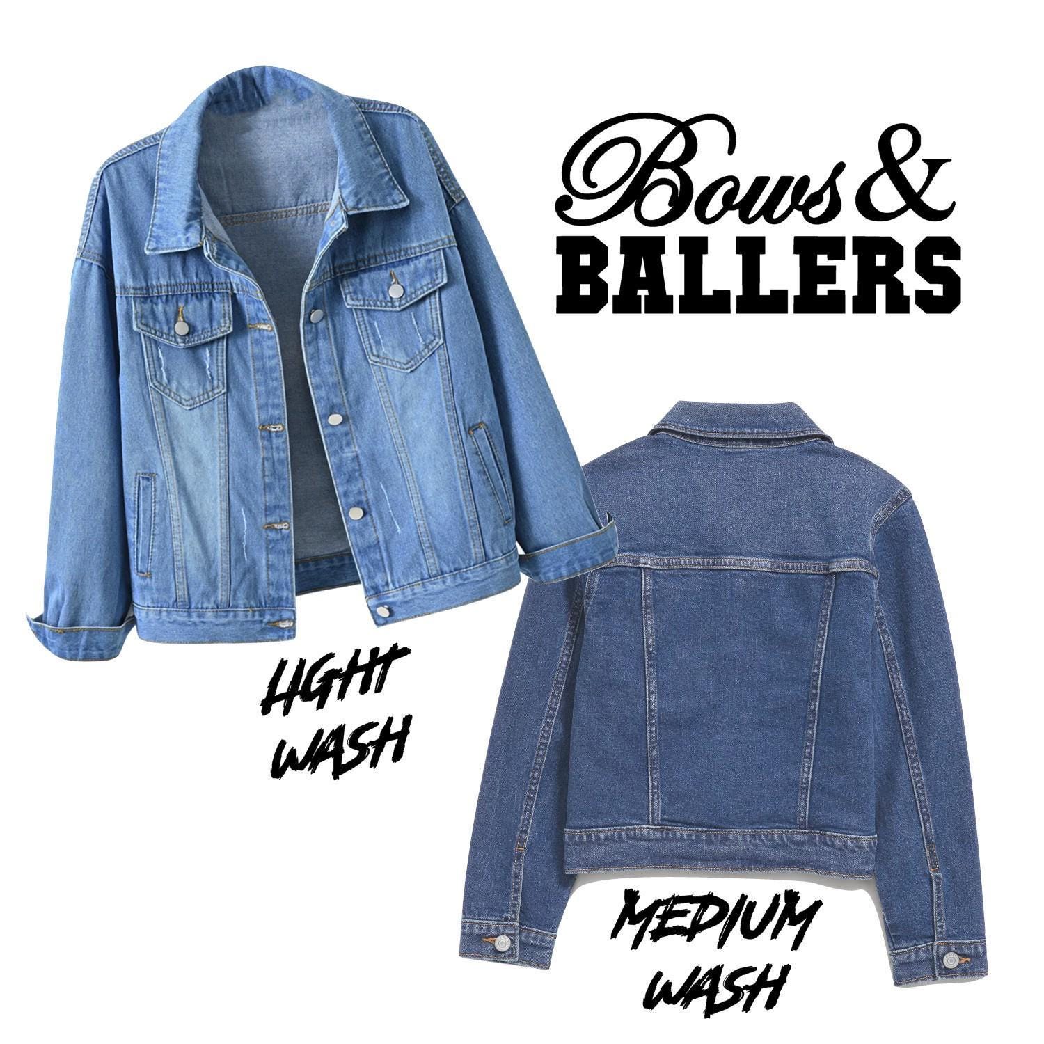College Jean Jacket Game Day Denim Jacket Custom Team Jacket Mom ...