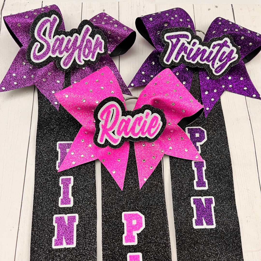 Pin Me Bow for Competion Cheer Gift Cheer Pins for Cheer Bow Bag Tag ...