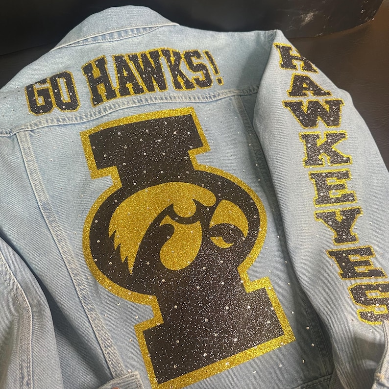 College Jean Jacket Game Day Denim Jacket Custom Team Jacket Mom ...