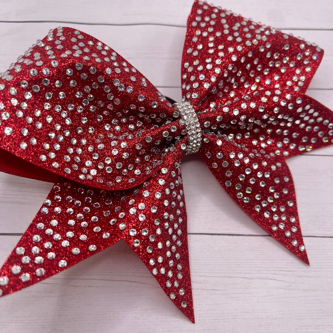 Cheer Bow Full Bling and Glitter Cheerleading Bow All Star Cheer Bow ...
