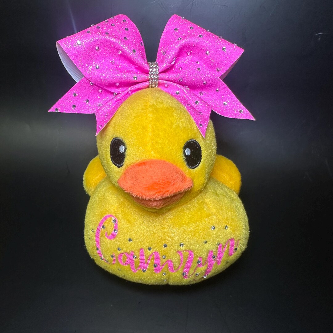 Neon Pink Cheer Duck: Glitter Bow, Cheerleading Gift - Etsy